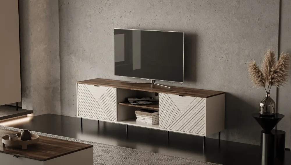 TV stolek, kašmír/dub castello, EYCO 2D/180