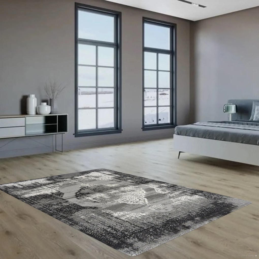 Berfin Dywany Kusový koberec Zara 8372 Grey Star - 80x150 cm