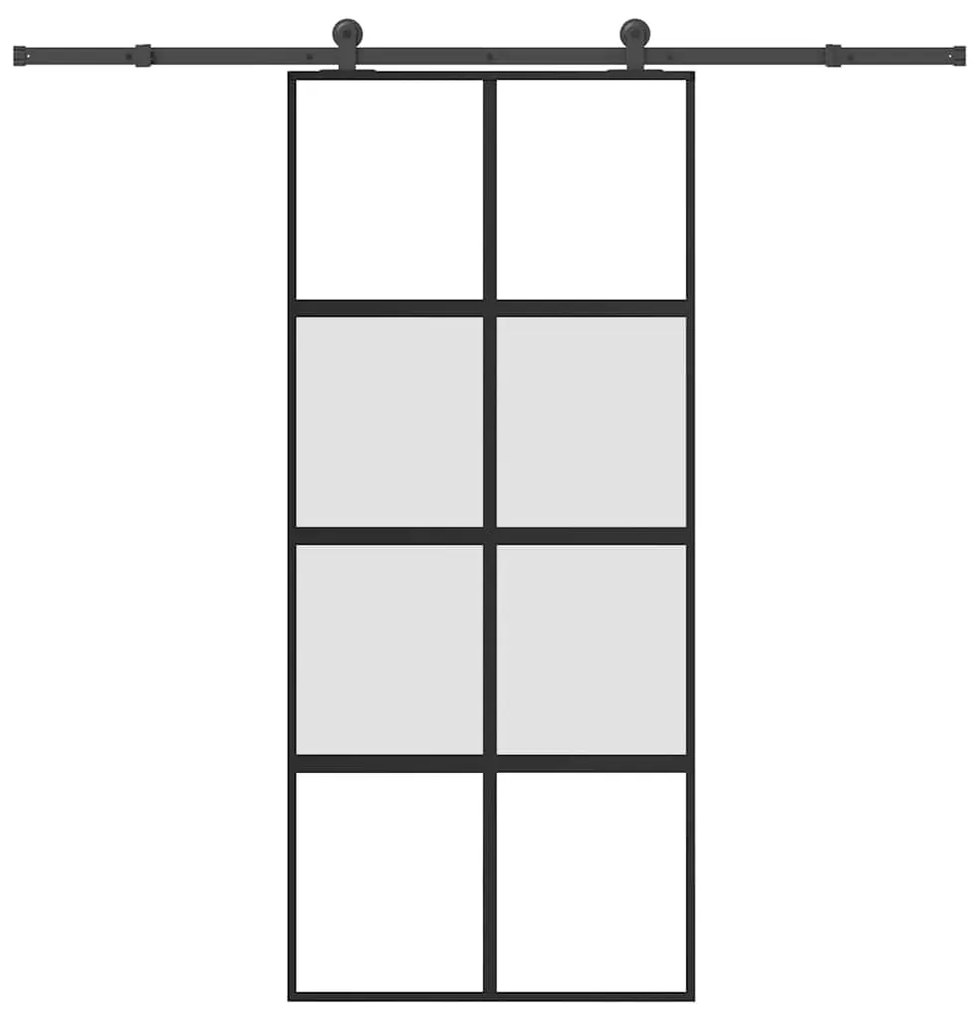 Posuvné dveře s kováním 90x205 cm tvrzeného sklo a hliník 3333011