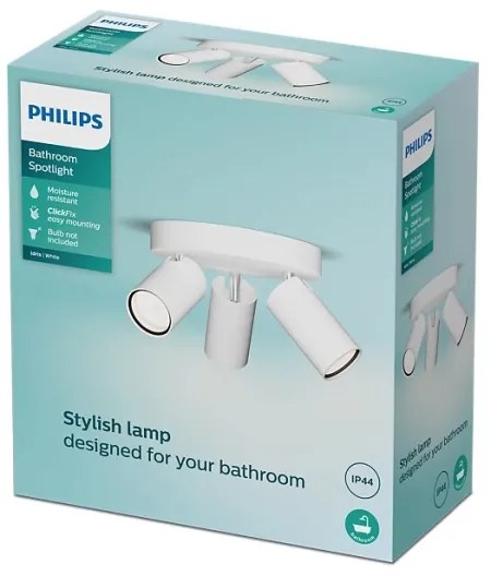 Philips - Koupelnové bodové svítidlo IDRIS 3xGU10/5W/230V IP44 bílá
