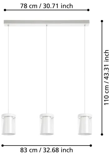 Eglo 901122-LED RGBW Stmívatelný lustr na lanku CHIUSELLO-Z 3xLED/3,7W/230V bílá