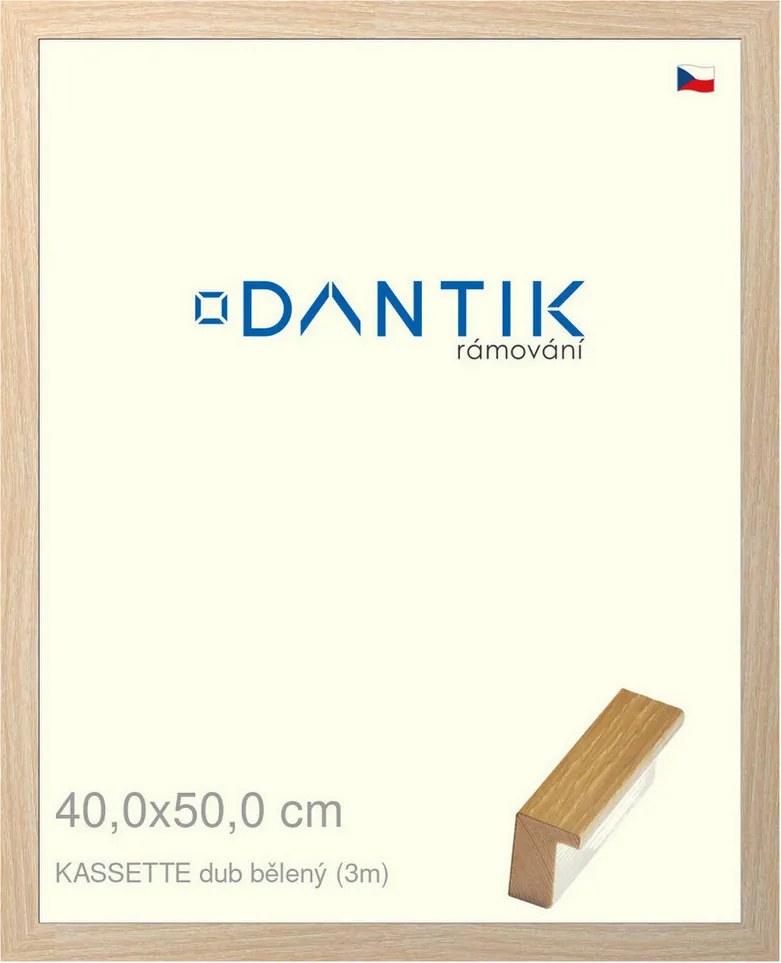 DANTIK rámeček 40x50 | KASSETTE dub bělený (Plexi Čiré)