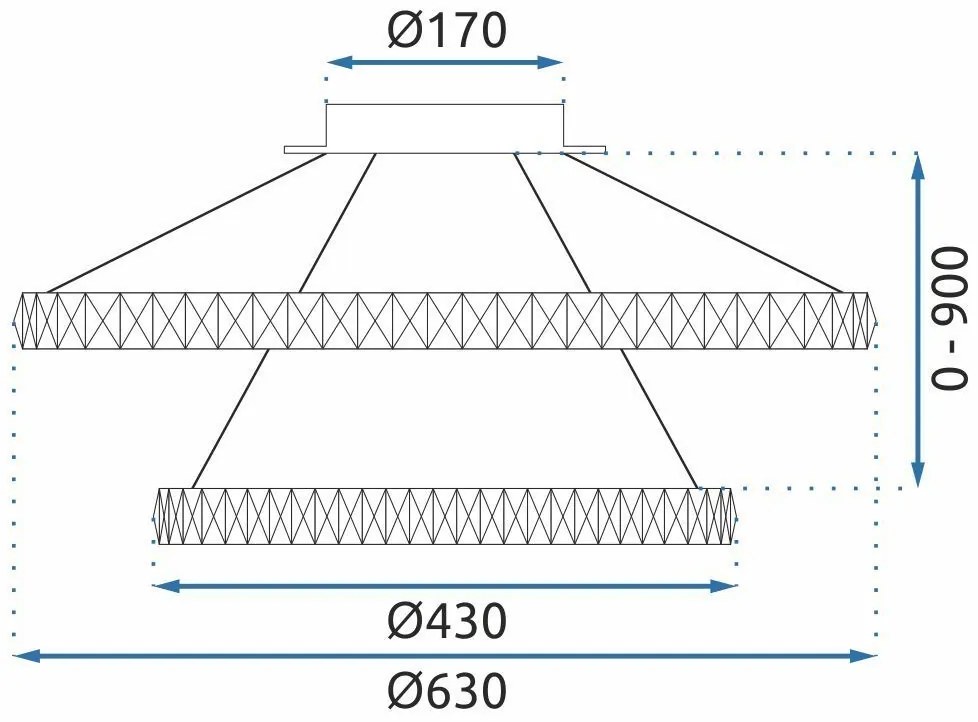 Toolight Závěsné LED osvětlení Urban B3 G044-2CP Chrom