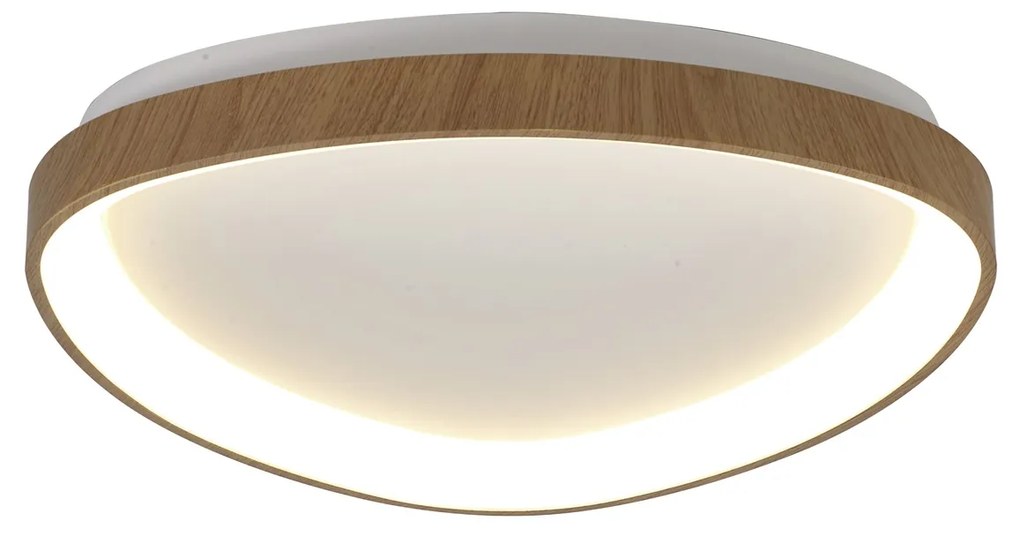 Mantra Niseko II, trojúhelníkové stropní svítidlo LED 50W, 2700-5000K, dálk. ovládání, imitace dřeva, 61x61cm