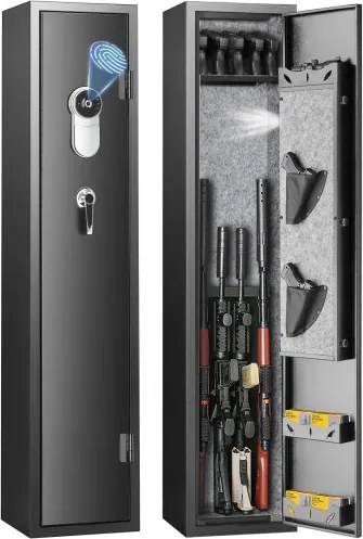 Gun Safe Puška Safe se zámkem otisků prstů pro 5 pušek a 4 pistole