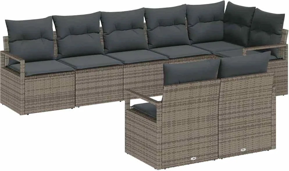Set pohovek 8 ks Šedá polyratan 3346429