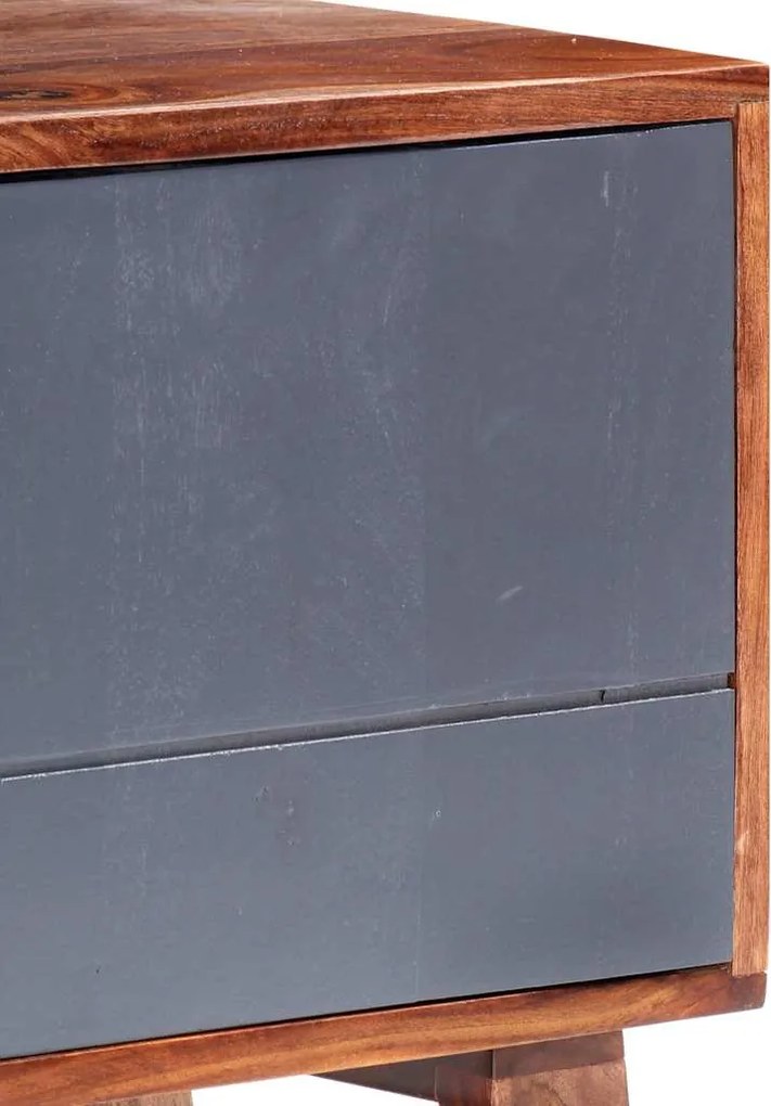 TV stolek šedý 140 x 30 x 45 cm masivní dřevo 286369
