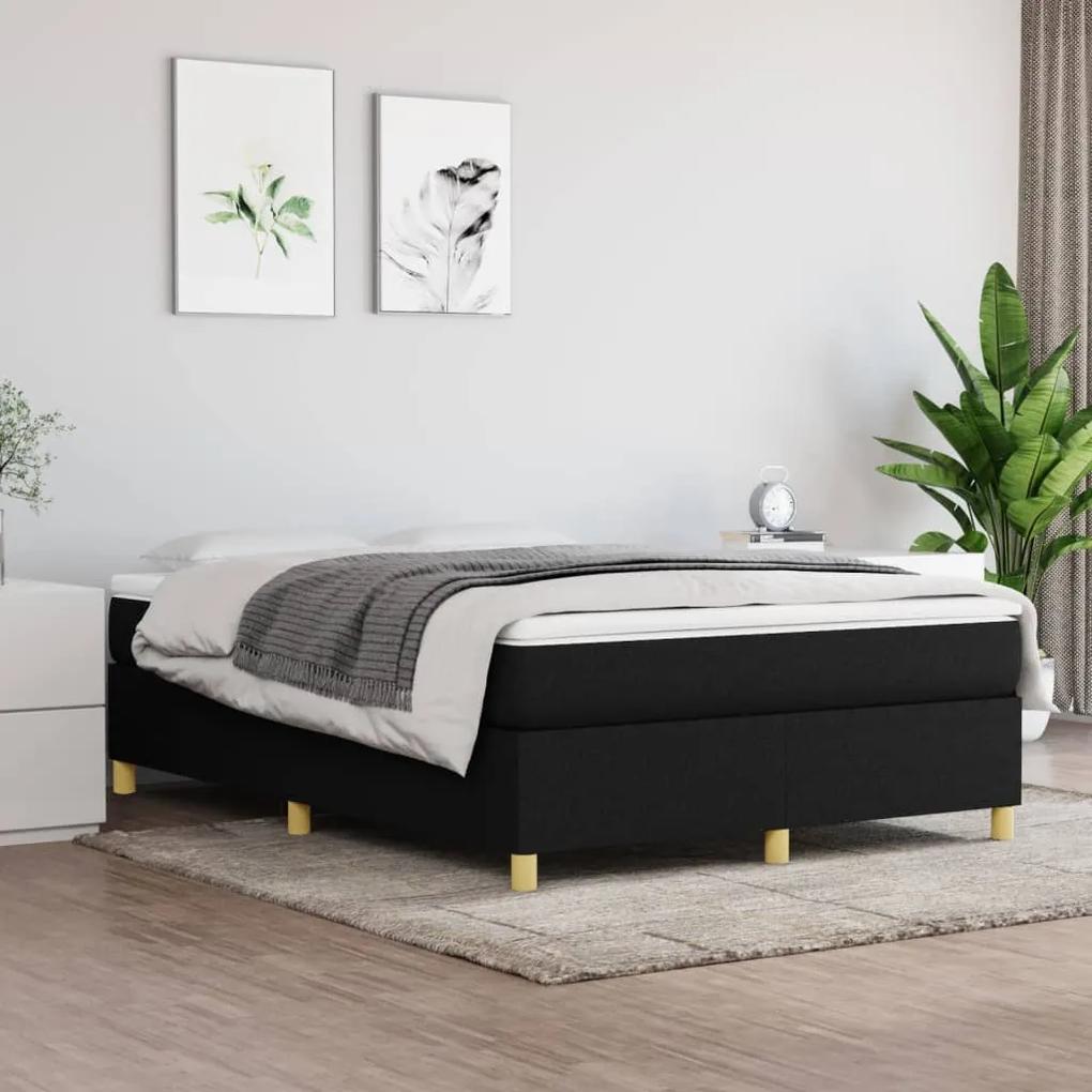 Box spring postel s matrací černá 140x200 cm textil - Default Title