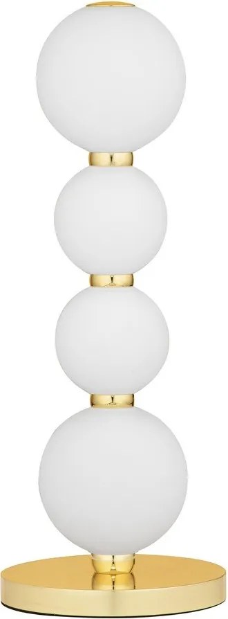 Bílá/ve zlaté barvě kovová LED stolní lampa se skleněným stínidlem (výška 31 cm) Perla – Nova Luce