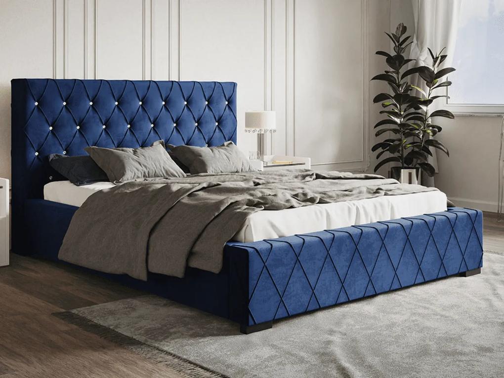 Luxusní čalouněná postel 160x200 cm Emily Barva: Modrá - Amor 14