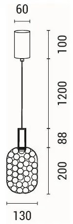 LED Lustr na lanku PERFORATO LED/6,3W/230V 3000K lesklý chrom pr. 13 cm