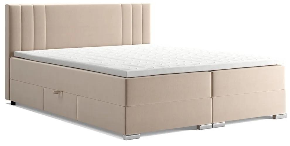 Kontinentální postel dvoulůžko BOXSPRING IDRIS + topper v ceně | 180x200 | VÝBĚR TKANIN