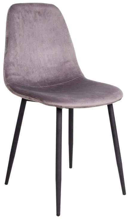 Designová jídelní židle Myla, šedá, černé nohy