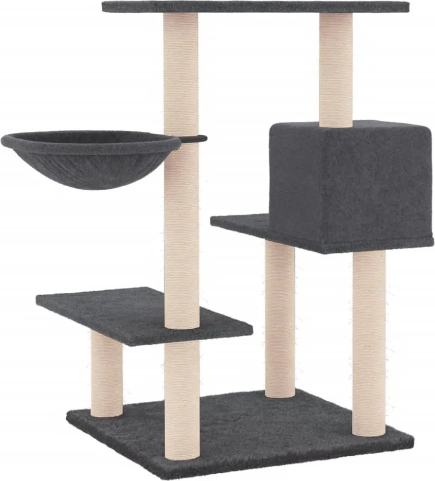 Škrabadlo pro kočky se sisalovými sloupky tmavě šedé 82,5 cm 172387