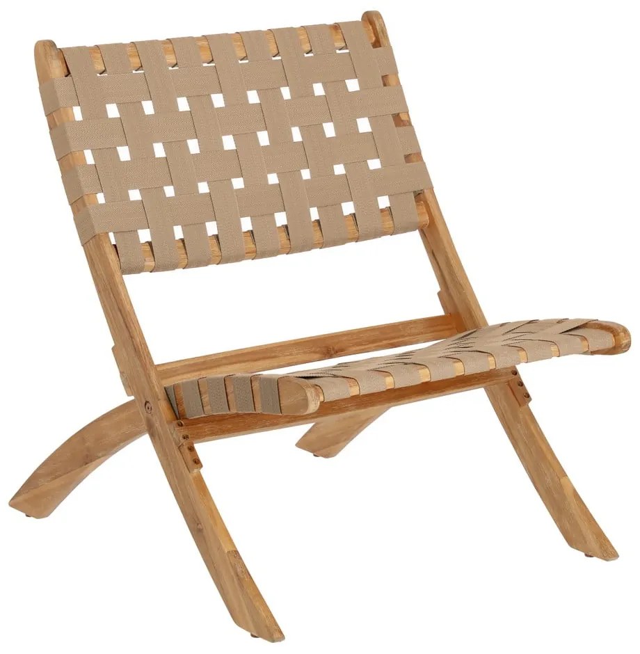 Béžová zahradní skládací židle z akáciového dřeva La Forma Chabeli