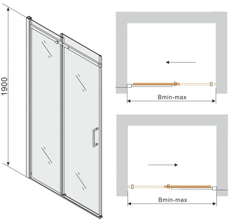 Sprchové dveře MEXEN OMEGA černé 120 cm