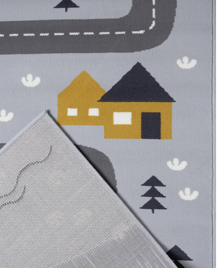 Hanse Home Collection koberce Dětský koberec Adventures 104535 Grey/mustard - 80x150 cm