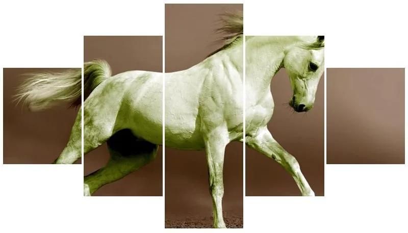 Obraz zeleného koně  (125x70 cm), 40 dalších rozměrů