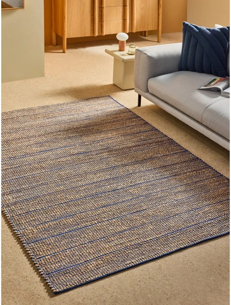 Modrý ručně tkaný koberec s příměsí juty 160x230 cm Hurley – MADE