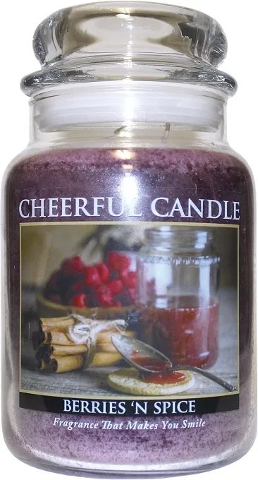 Cheerful Candle Vonná svíčka ve skle Lesní Plody a Koření - Berries'N Spice, 24oz