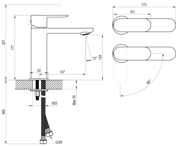 Ravak X070448 - Umyvadlová baterie CHROME 17,7 cm lesklý chrom