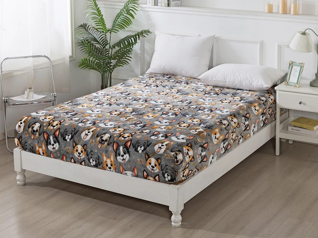 XPOSE® Mikroplyšové prostěradlo DOGS Exclusive 180x200 cm