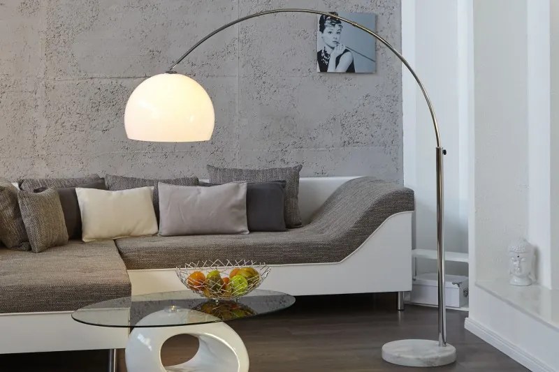 Designová stojanová lampa Arch bílá - Skladem