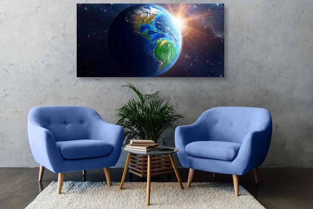 Obraz modrá planeta Země - 100x50 cm