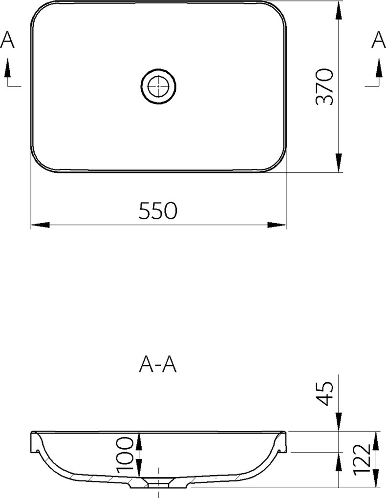 Sapho Sapho, ASTORIA umyvadlo 55x37cm, litý mramor, bílá, 55033