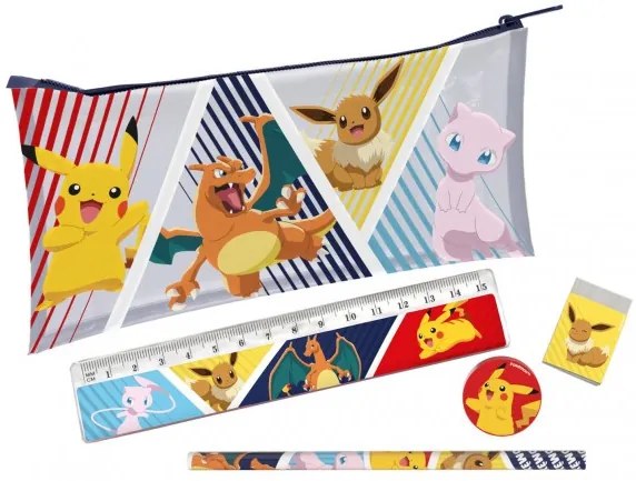 Penál Pokémon s doplňky plast 19x11 cm