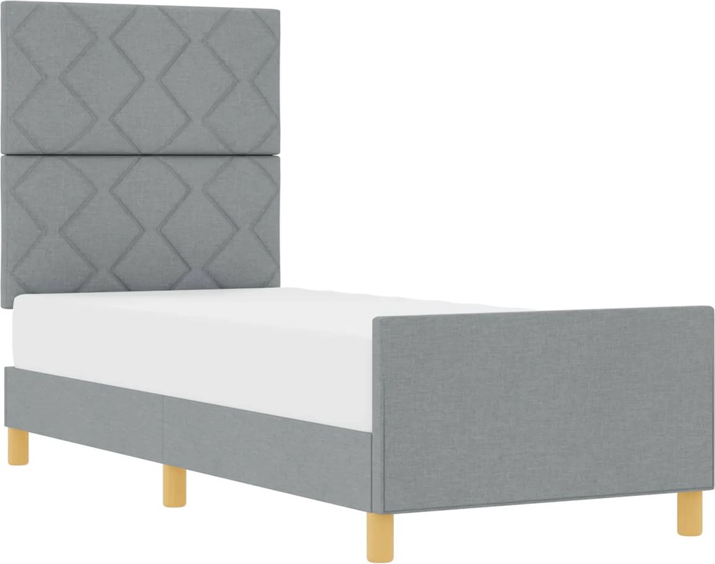 Rám postele s čelo Světle šedá 80 x 200 cm textil 3344760
