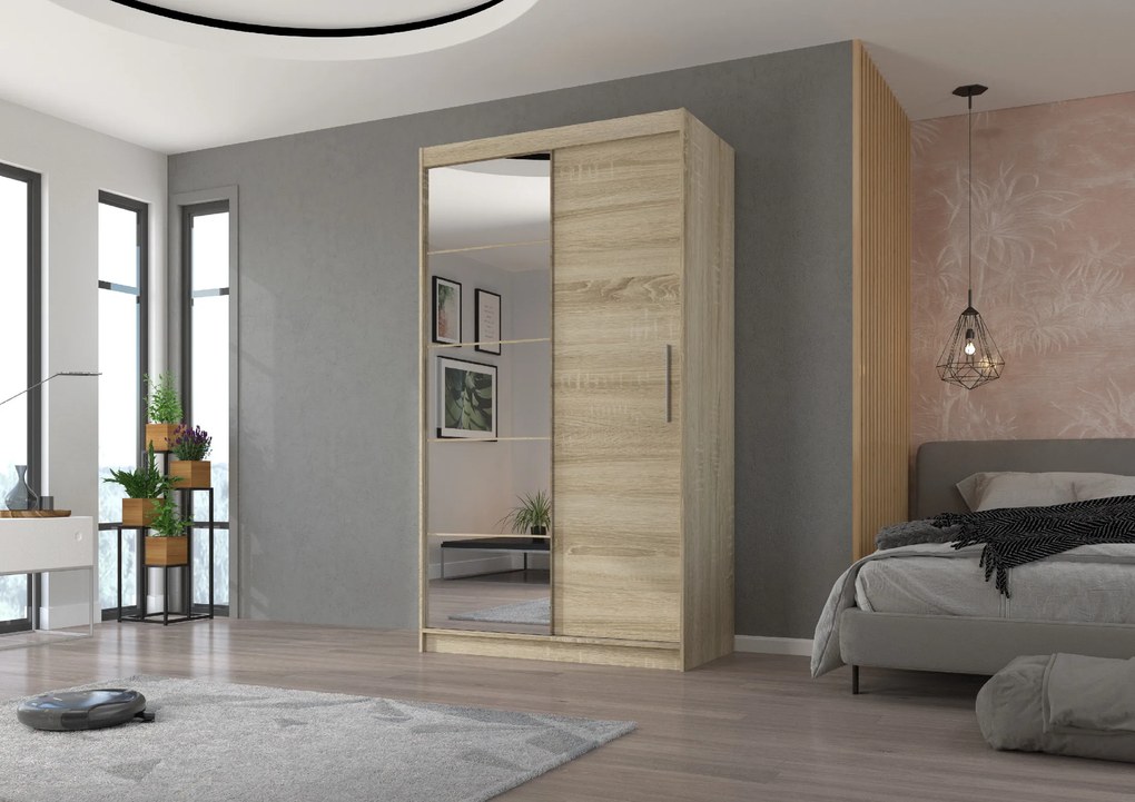ADRK Furniture Posuvná skříň se zrcadlem ESTI 120 SW-ESI-120-S