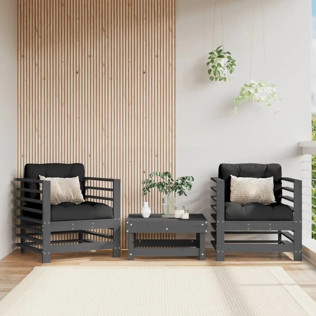 vidaXL Zahradní židle 2 ks černé masivní borové dřevo [825628] Barva: Přírodně impregnované