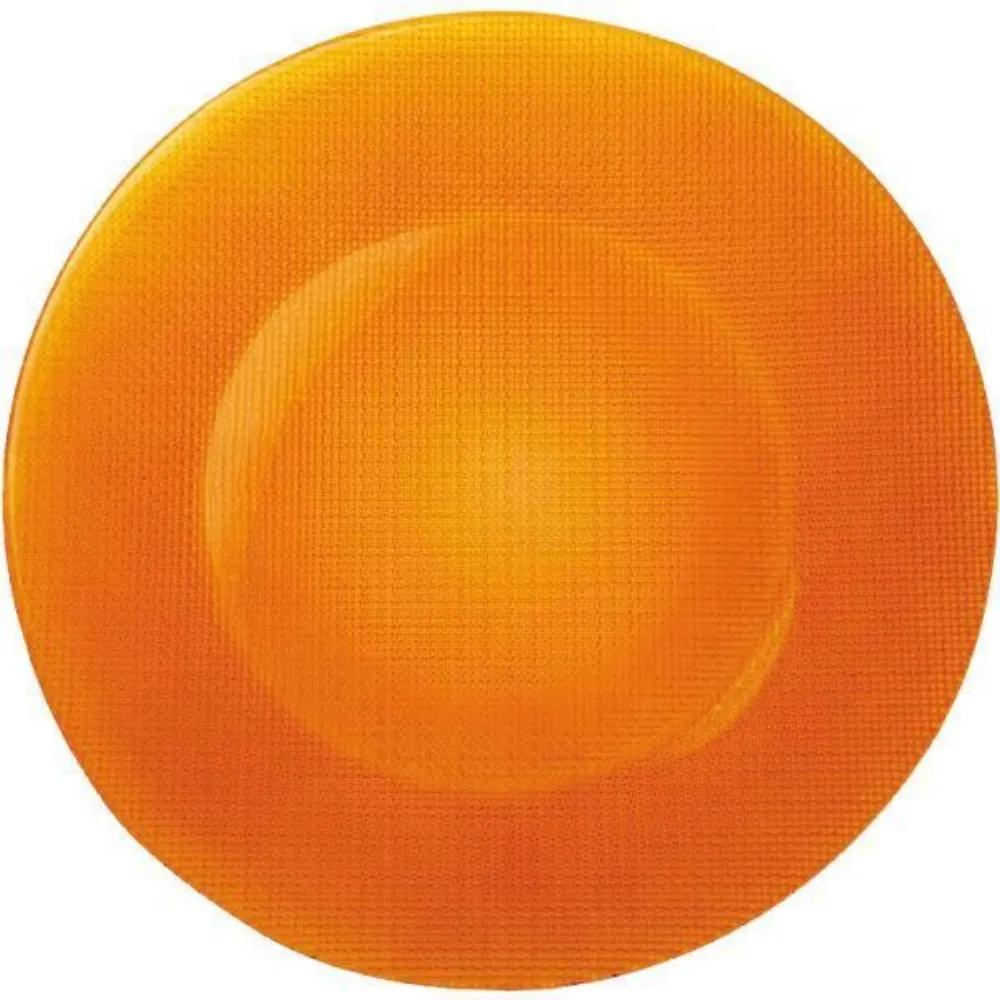 Talíř skleněný mělký pr. 31 cm, oranžový