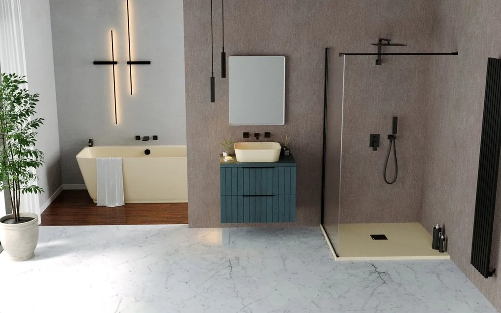 Polysan Flexia sprchová vanička 90 x 90 cm s možností úpravy rozměru litý mramor béžová matná 71546.81
