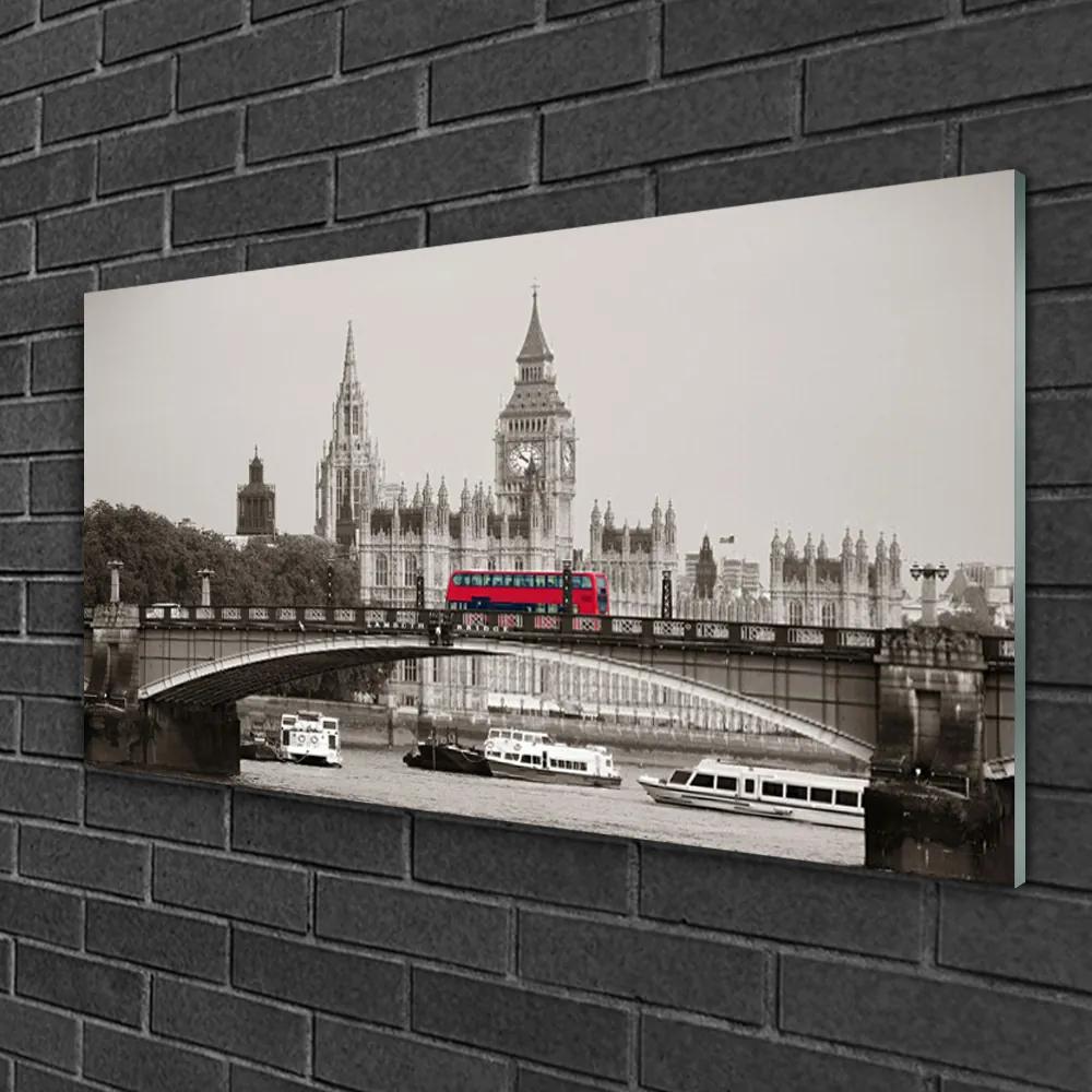 Obraz na skle Most Londýn Big Ben 140x70 cm