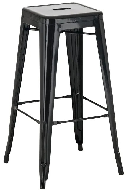 Kovová barová židle Josh - Černá