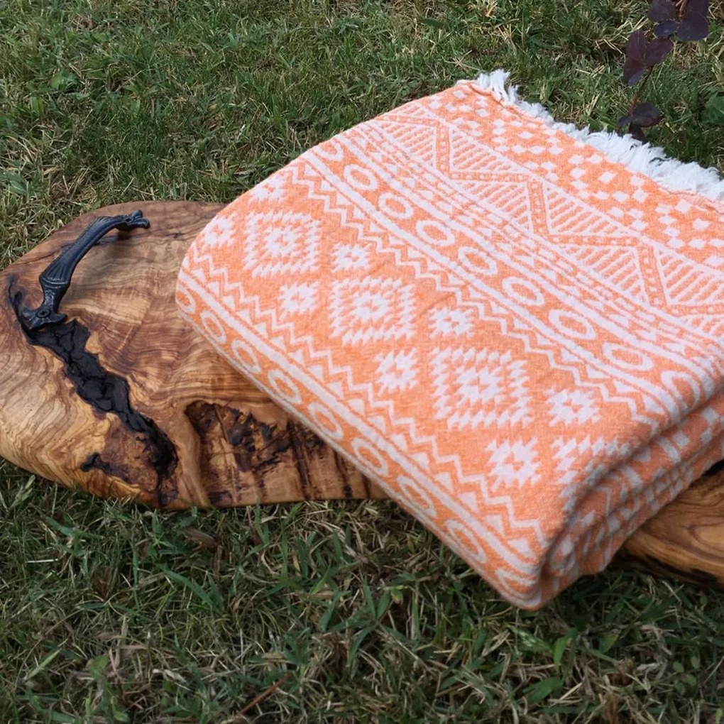 L´essentiel Maison Plážový ručník Fouta Cicim - Orange, Oranžová