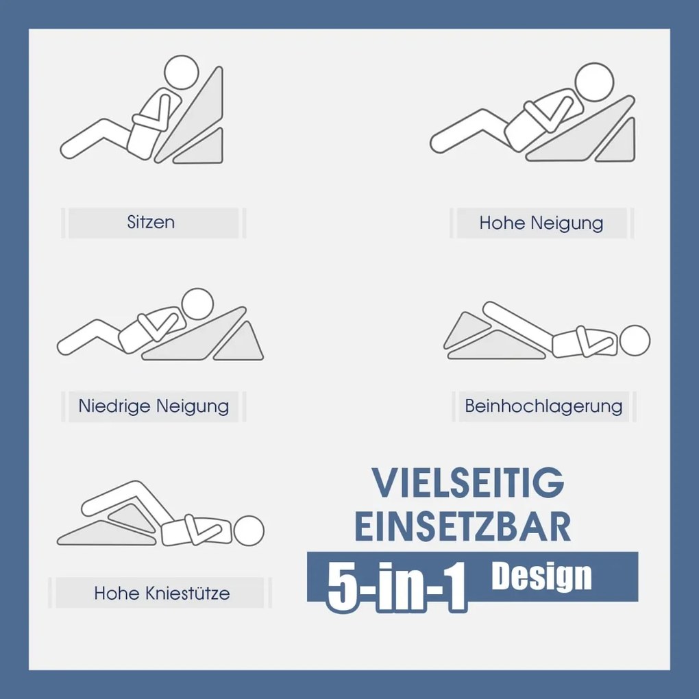 Costway Bed Wedge Polštář Nastavitelný Memory Foam Polštář naklápěcí Klínový