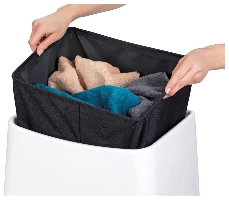 Bílá taburetka s úložným prostorem Wenko Wing, 33 l