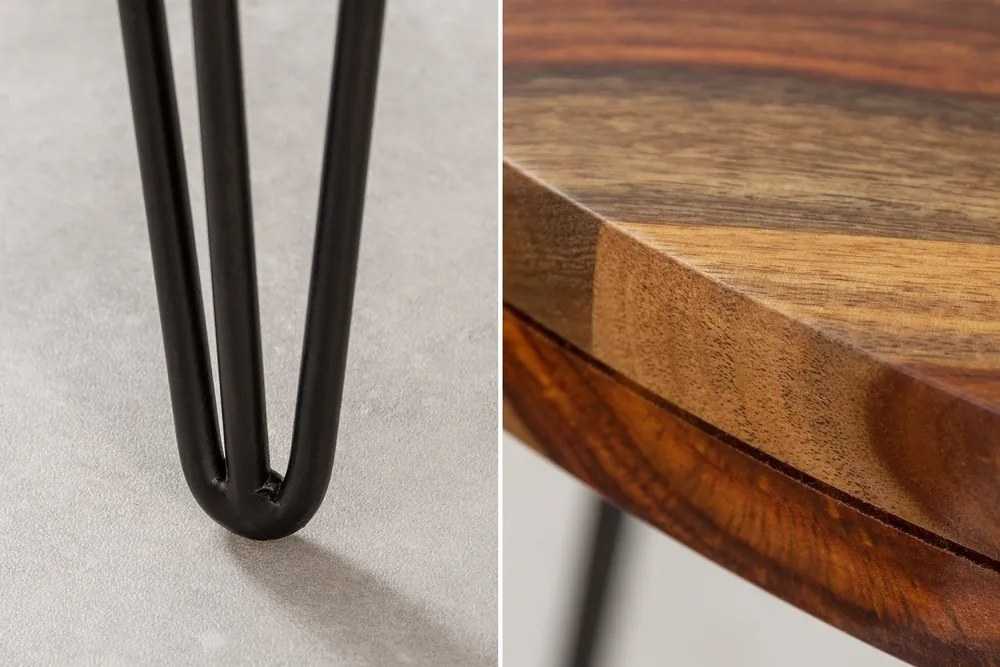 Designový kulatý jídelní stůl Elegant 80 cm Sheesham