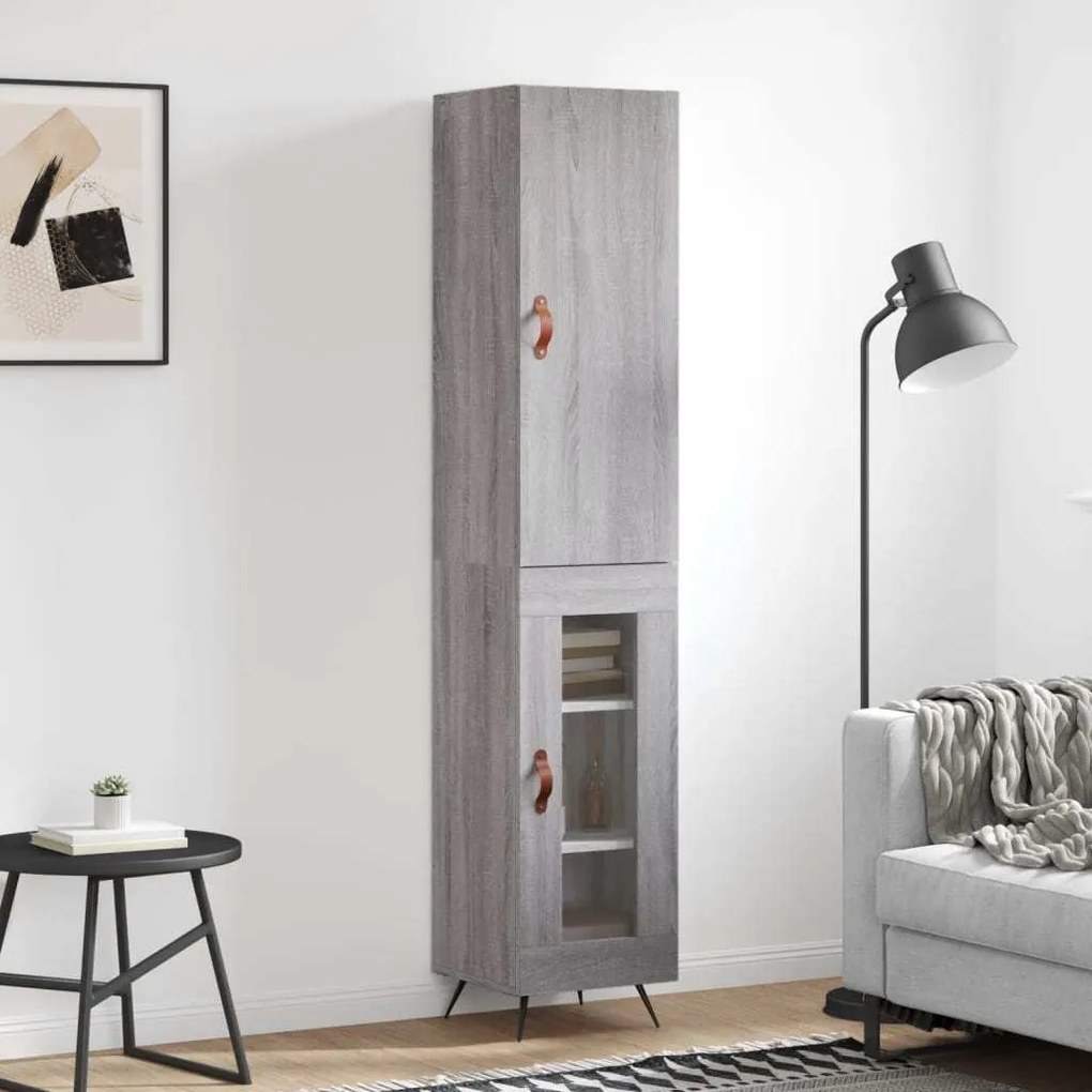 vidaXL Skříň highboard 34,5 x 34 x 180 cm kompozitní dřevo [3199019] Barva: hnědý dub