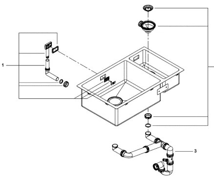 GROHE 31575SD1 - Kuchyňský dřez K700U 760 × 450 mm nerez
