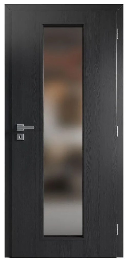 Solodoor Interiérové dveře Etta 7, 70 P, 70 × 197cm, fólie, pravé, dub Boston, prosklené