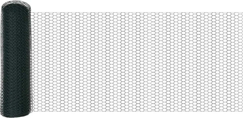 Hexagonální kotvení plotu 10 x 0,6 m Ocel potažená PVC Zelená 3352629
