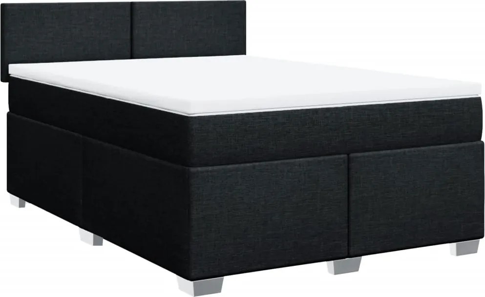 Box spring postel s matrací černá 140 x 190 cm textil 3288178