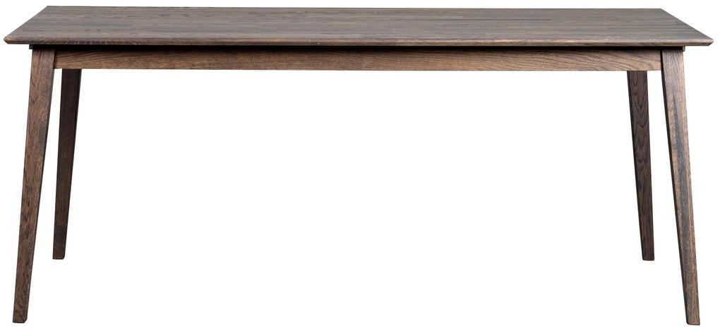 Tmavě hnědý dubový rozkládací jídelní stůl Rowico Sundin,180/230/280 cm
