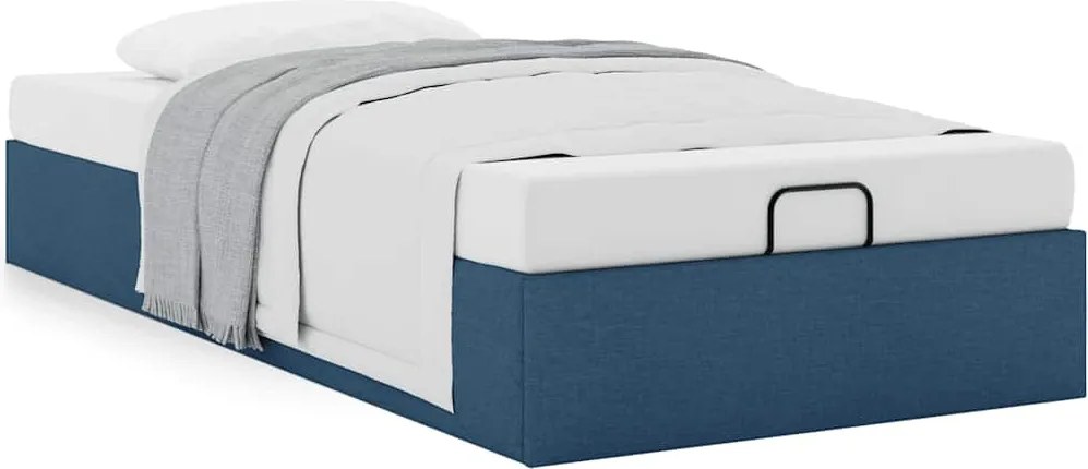Osmanský rám postele bez matrací modrá 80x200 cm textil 3310839