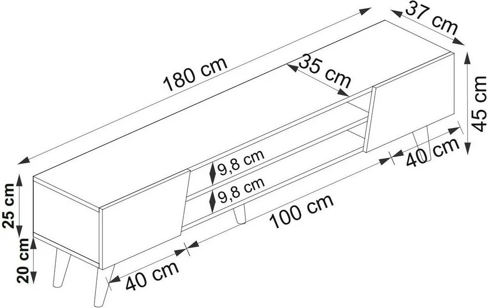 Televizní stolek Clark Walnut and Beige