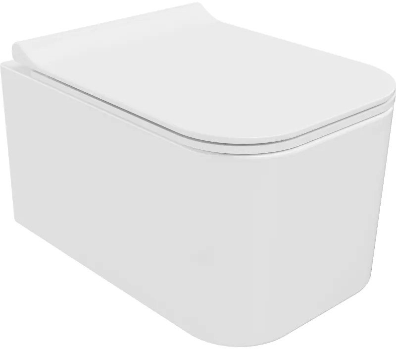 Mexen Elis WC mísa Rimless s pomalu padající deskou slim, duroplast, Bílá - 30910700